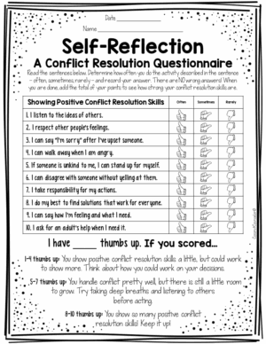 Counseling Free Printable Conflict Resolution Worksheets - Printable ...