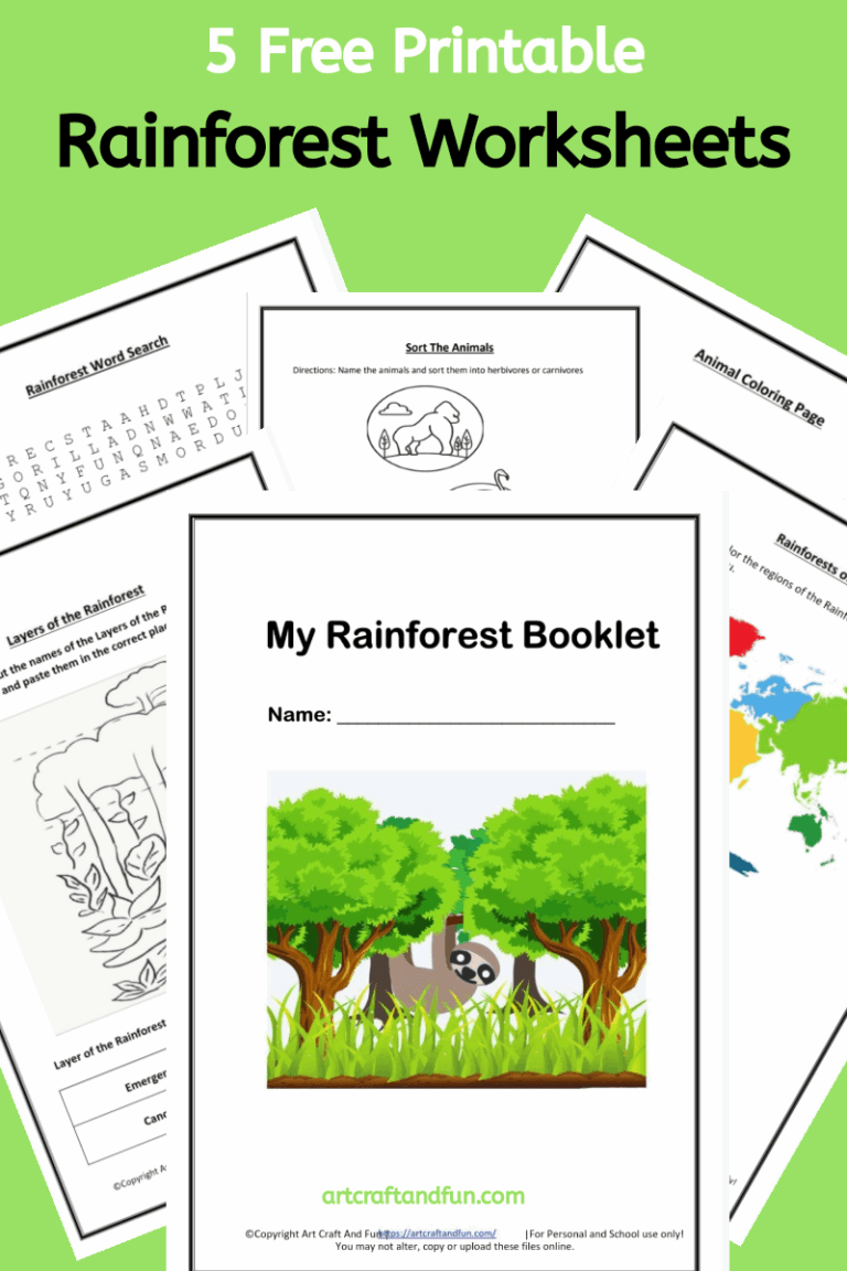 Preschool Free Printable Rainforest Worksheets - Printable Worksheets ...