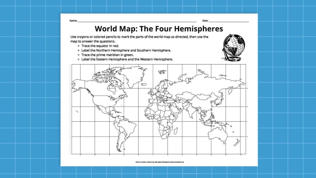 Free Printable World Map Worksheets - Printable Worksheets Template
