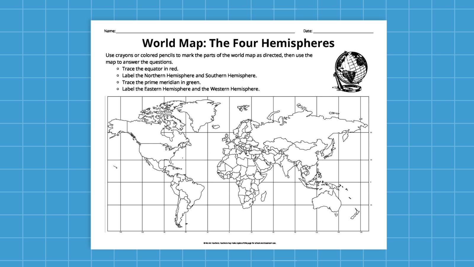Free Printable World Map Worksheets - Printable Worksheets Template