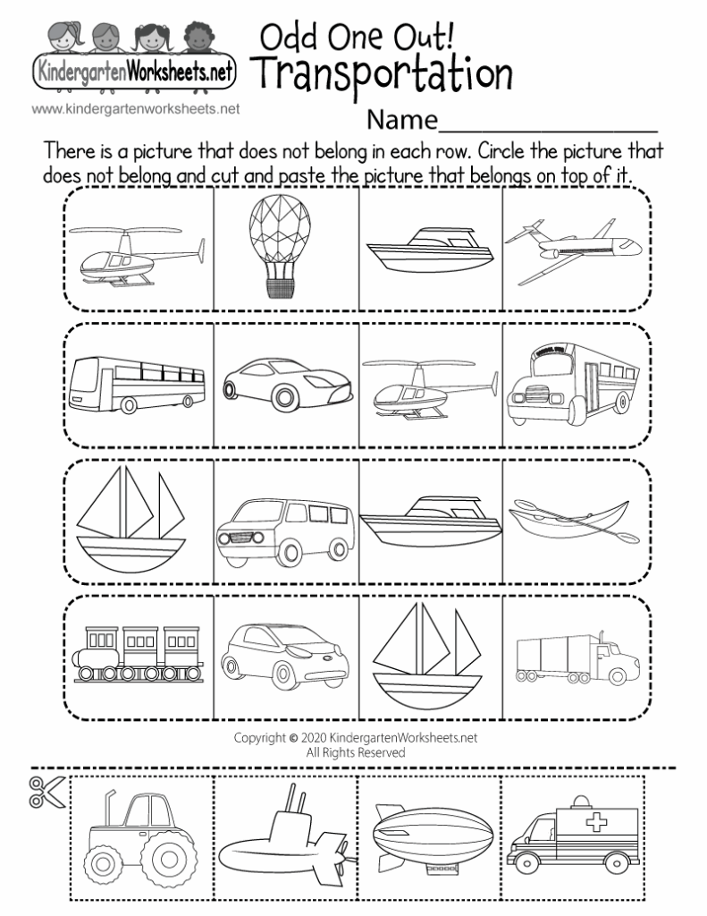 Free Transportation Worksheets For Kindergarten - Free Printable Worksheets