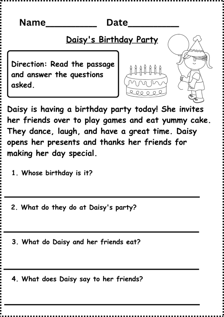 Year 1 Reading Comprehension Worksheets - Free Printable Worksheets