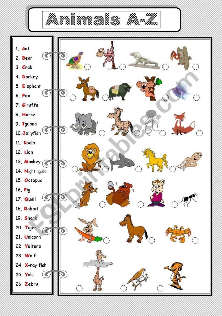 Animal Names Alphabetical Order Worksheet - Free Printable Worksheets