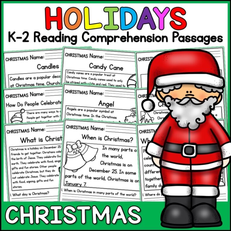 Christmas Reading Comprehension Worksheets First Grade - Free Printable ...