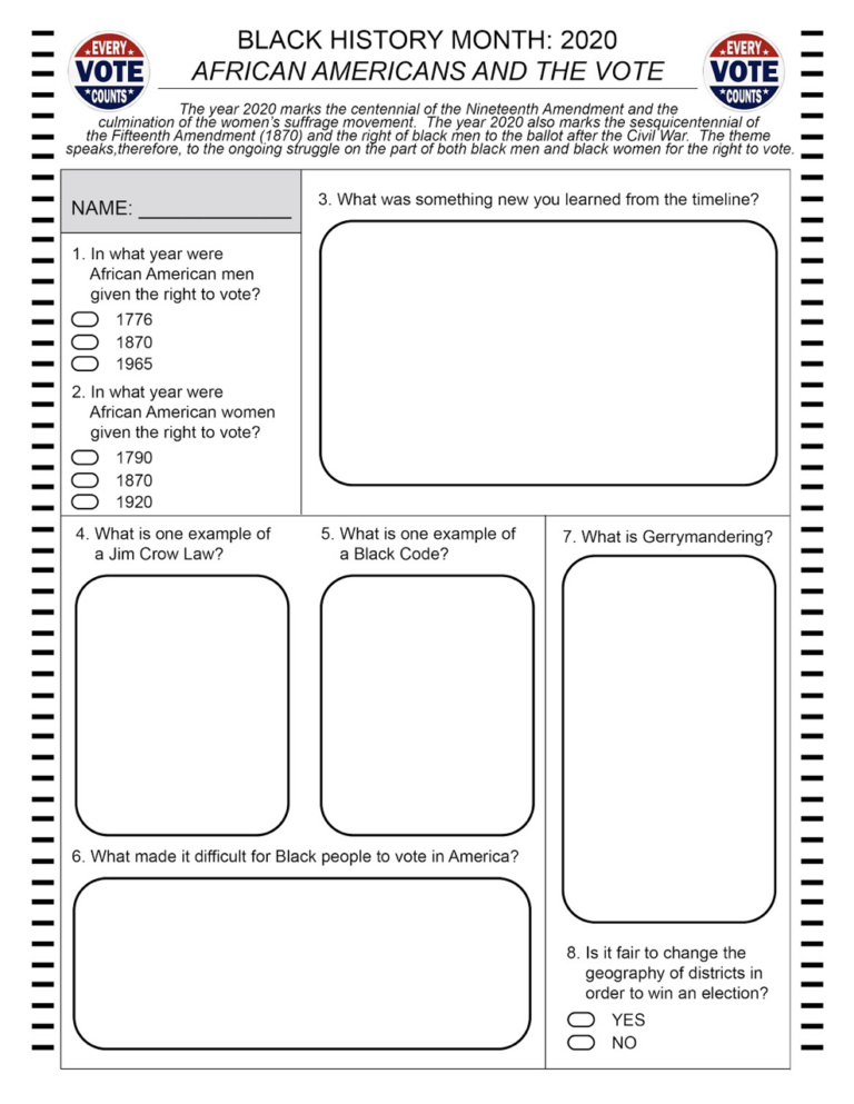 Black History Month Free Printable Worksheets - Free Printable Worksheets