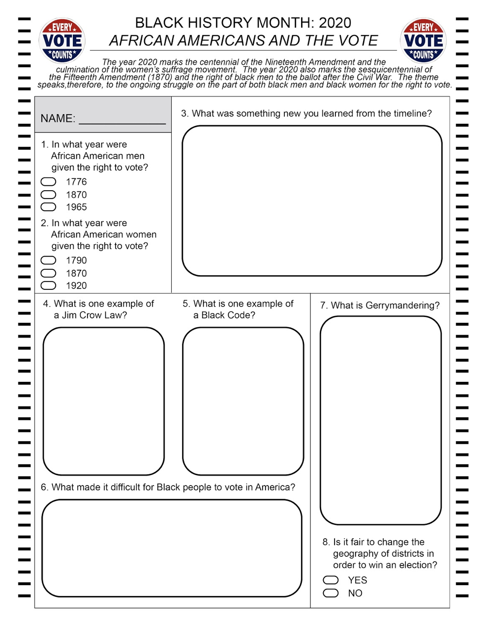 Black History Month Free Printable Worksheets - Free Printable Worksheets