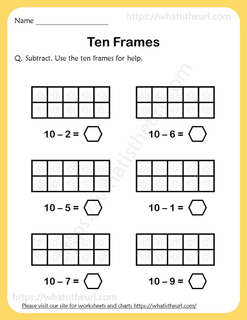 Ten Frame Subtraction Worksheets Free Printables - Free Printable ...