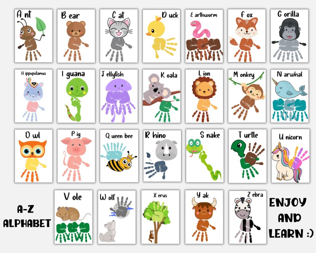 Preschool Alphabet Handprint Book Printable - Free Printable Worksheets