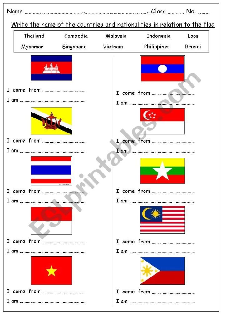 Asean Worksheet Free Printable - Free Printable Worksheets