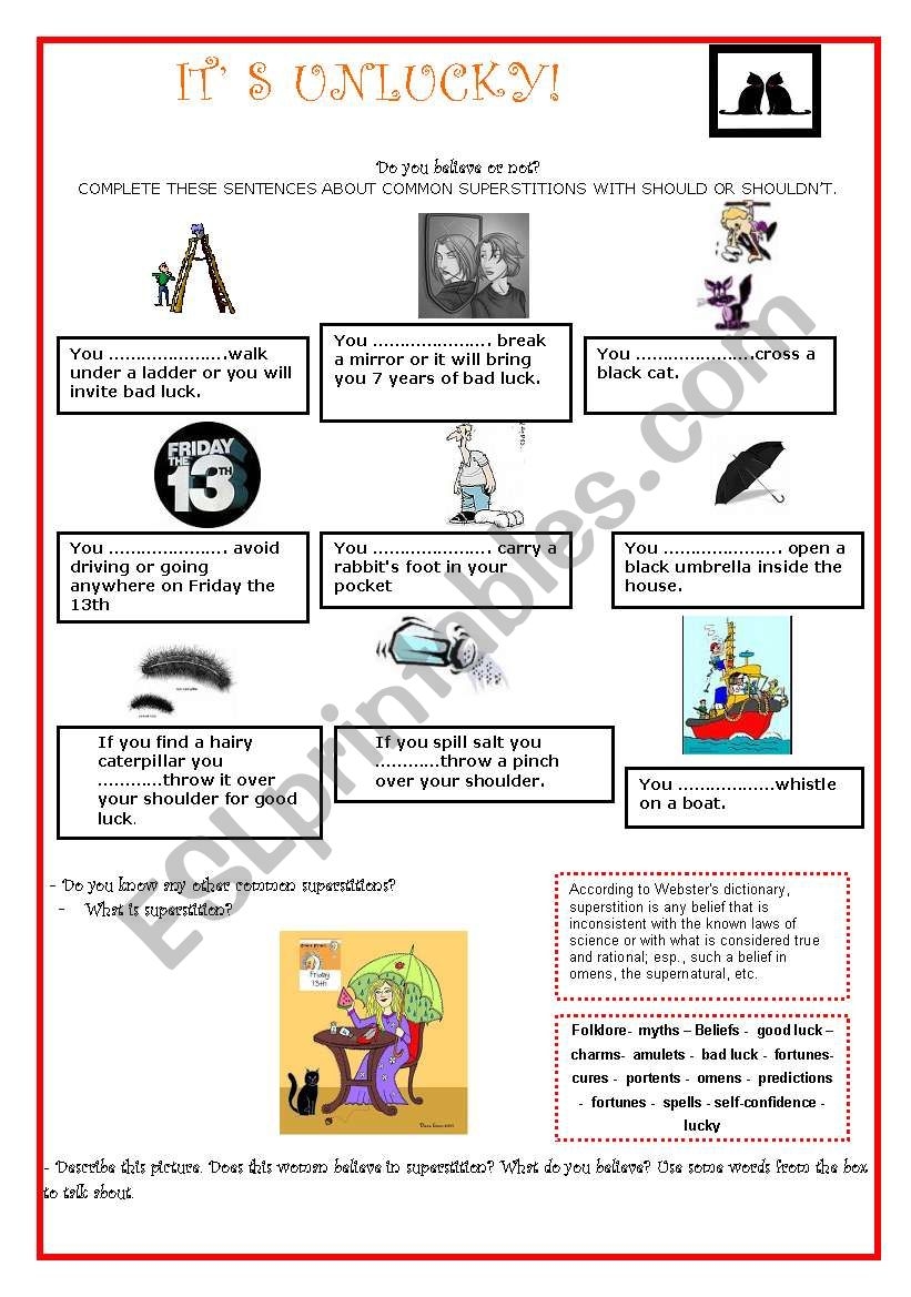 Friday The 13th Printable Worksheets - Free Printable Worksheets