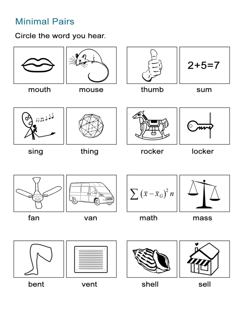 Minimal Pairs Worksheet Free Printable - Free Printable Worksheets